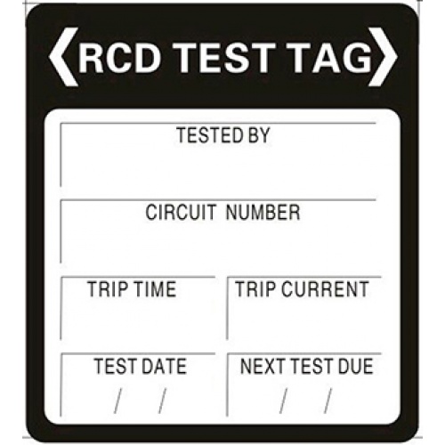 100 x Large RCD Test Tags & Clear Overlays (FREE POSTAGE)